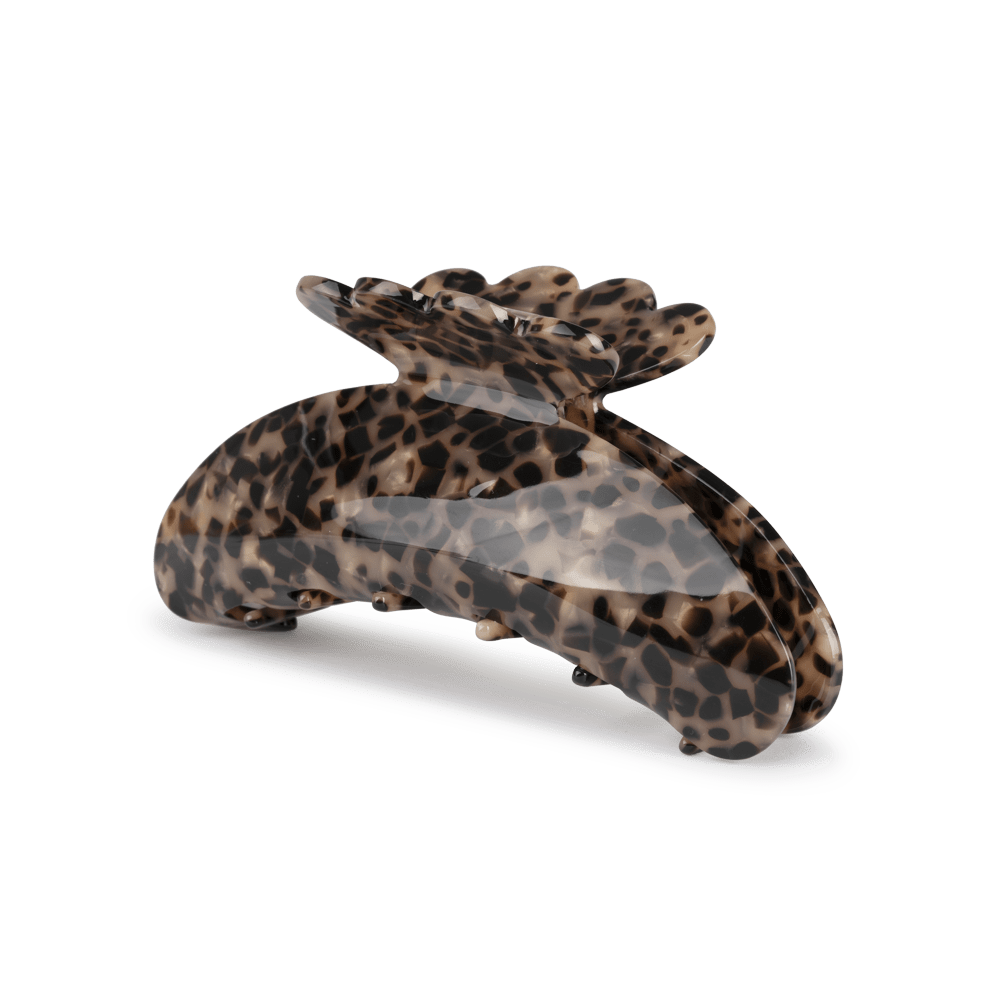 Helle Leo Big - Elegant hair claw with leopard print in black mix – SUI AVA