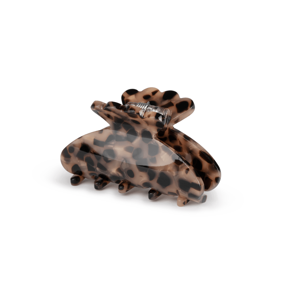 Helle Leo Mini - Elegant hair claw with leopard print in black mix – SUI AVA